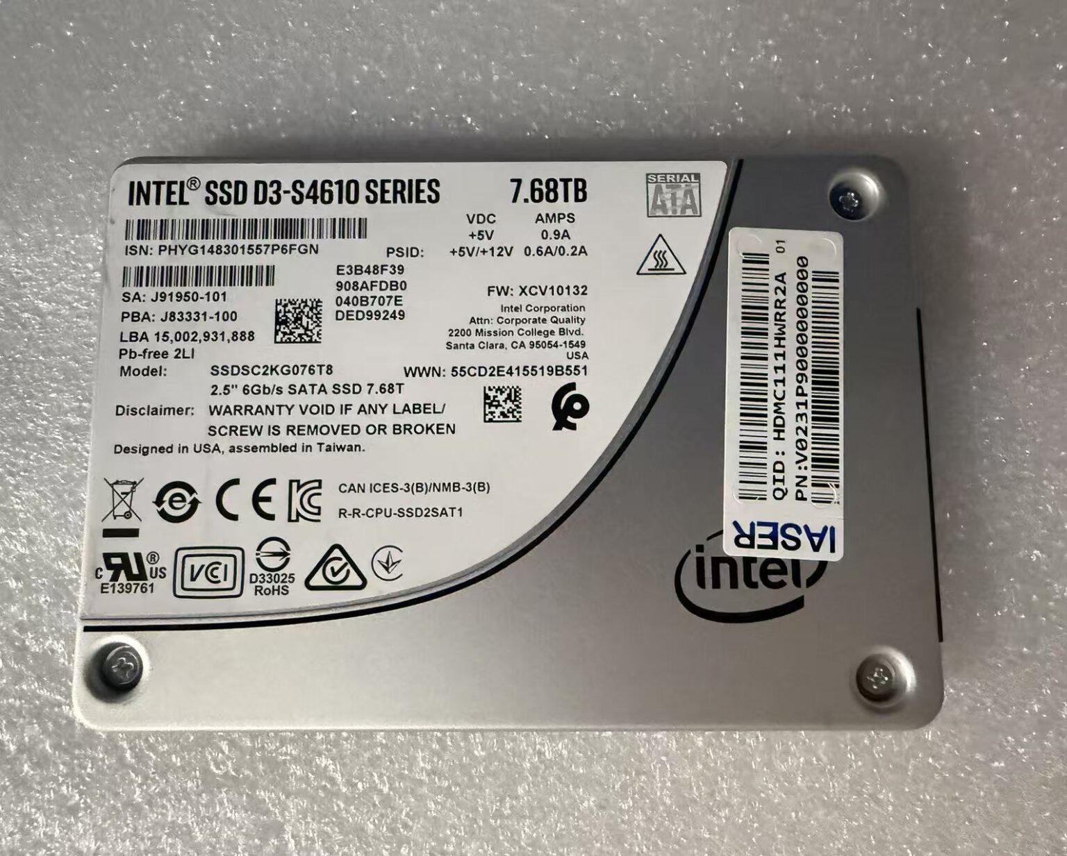 Intel Enterprise SSD Module for Intel D3-S4610 Series 7.68TB 2.5inch ...