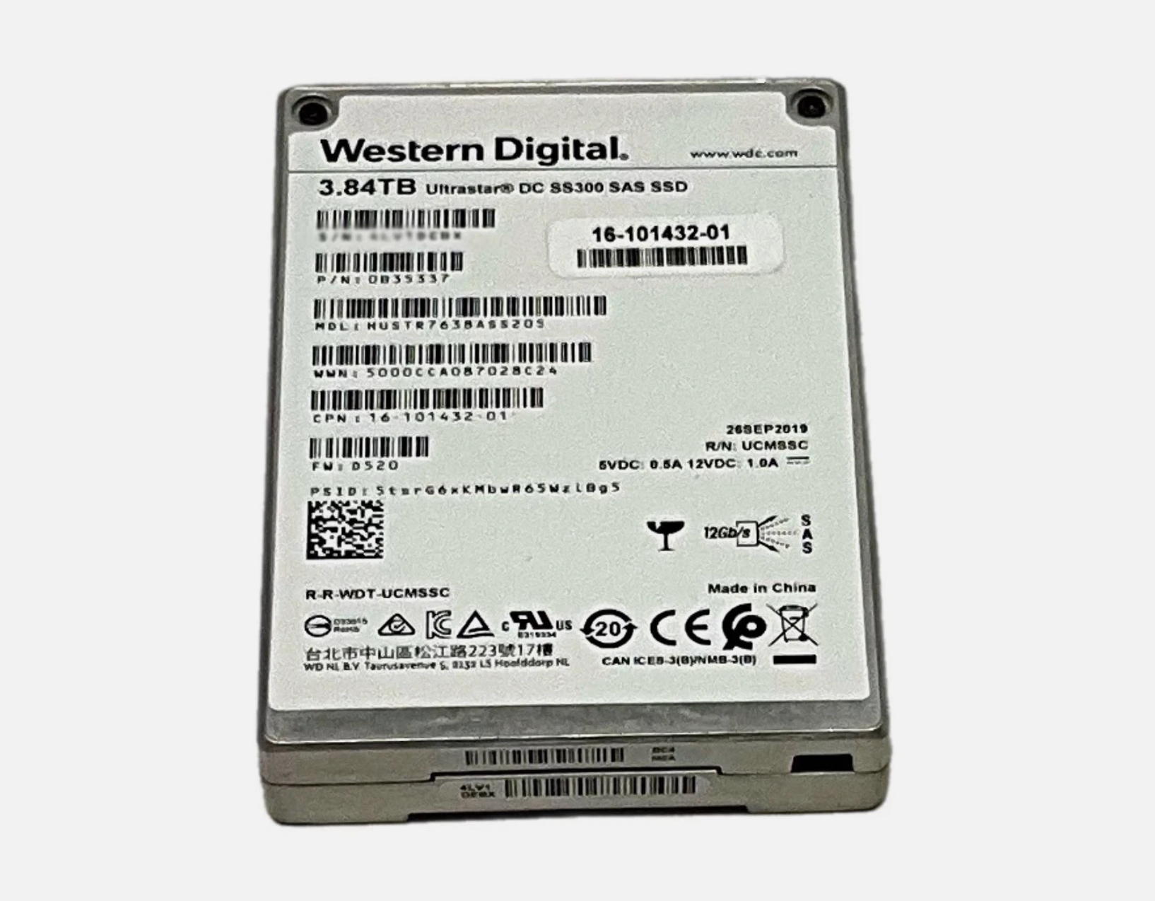 Western Digital HUSTR7638ASS204 3.84TB DC SS300 SSD SAS 2.5″ 12G Server ...